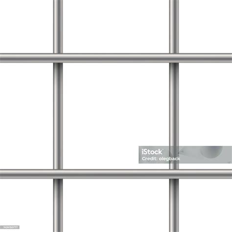 3d 이음새가 없는 감옥 케이지 벡터 일러스트레이션 현실적인 금속 감옥 바 교차 막대의 철 격자 메쉬 감옥에서 범죄자의 체포 및 처벌을위한 파이프에서 닫힌 사각형 Gaol