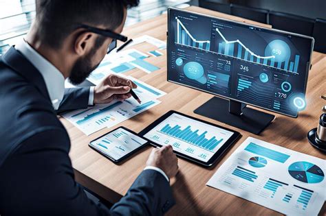 Premium Photo Business Man Analyzing Data