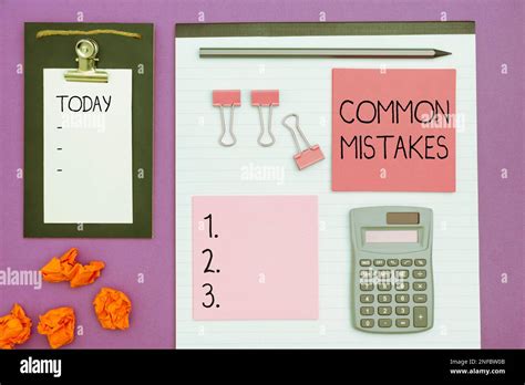 Hand Writing Sign Common Mistakes Business Idea Actions That Are Often