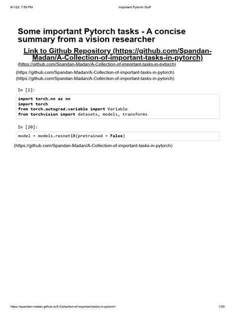 Important Pytorch Stuff Download Free Pdf Applied Mathematics Artificial Intelligence