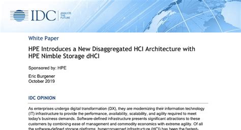 Hpe Introduces A New Disaggregated Hci Architecture With Hpe Nimble Storage Dhci Abrahams