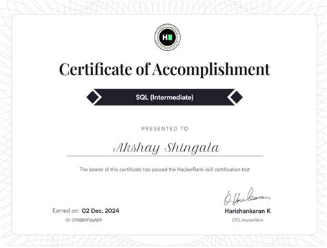 Akshay Shingala On Linkedin Sql Certification
