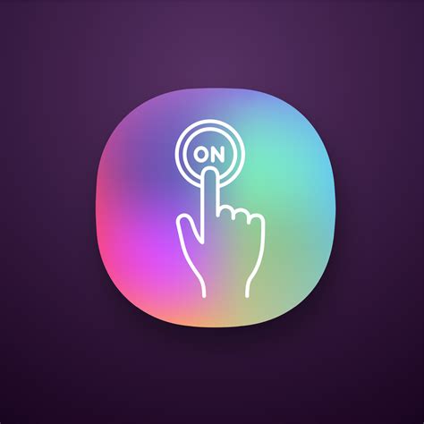 Turn On Button Click App Icon Power Hand Pressing Button Ui Ux User
