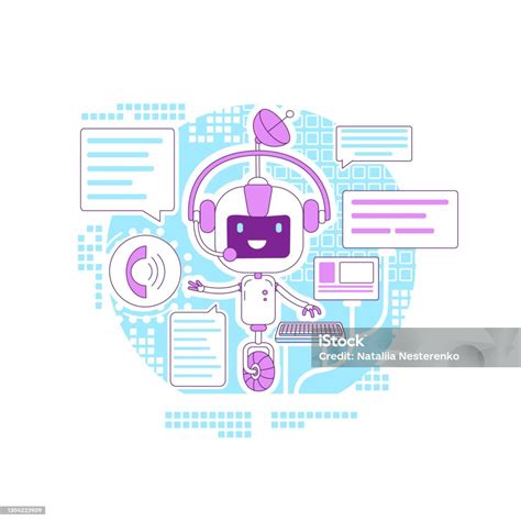 챗봇 앱 씬 라인 컨셉 벡터 일러스트레이션 인터넷 통신 응용 프로그램 웹 디자인을 위한 온라인 지원 서비스 로봇 2d 만화 캐릭터 자동 응답 프로그램 크리에이티브 아이디어