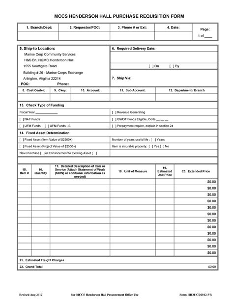 50 Professional Requisition Forms [purchase Materials Lab]