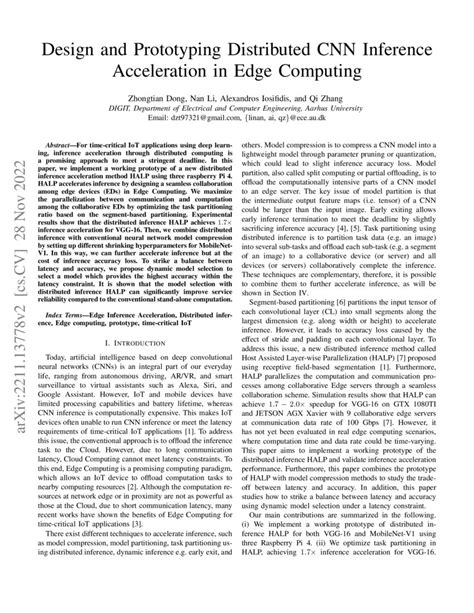 Design And Prototyping Distributed Cnn Inference Acceleration In Edge Computing Deepai
