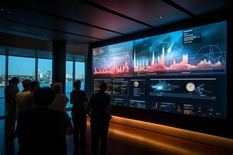 Premium Photo Group Of Diverse Business People Looking At A Large Digital Screen With Graphs