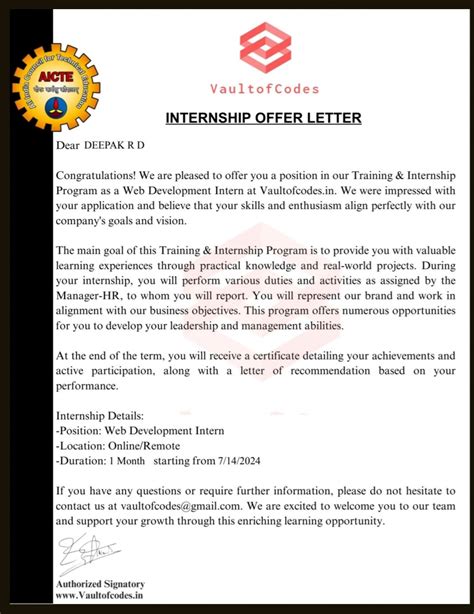 Deepak R D On Linkedin Internship Vaultofcodes Remoteinternship Professionaldevelopment