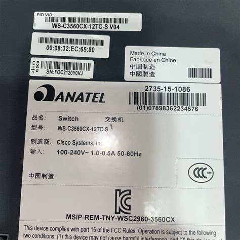 Cisco Catalyst 3560 Cx Ws C3560cx 12tc S 16 Ports Fully Managed Ethernet Switch Soluções E