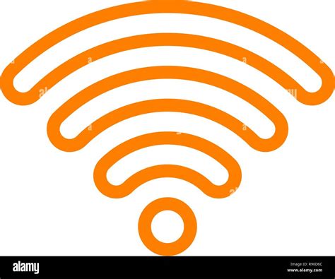 Wifi Symbol Icon Orange Outlined Rounded Isolated Vector Illustration Stock Vector Image