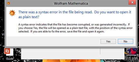 my matematica notebook dosen t work its bring syntax error why