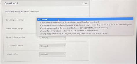 Solved Question 242 PtsMatch The Words With Their Chegg Com