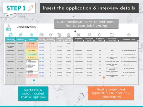 Job Application Tracker Excel Template Job Application Template Job Search Tracker Job