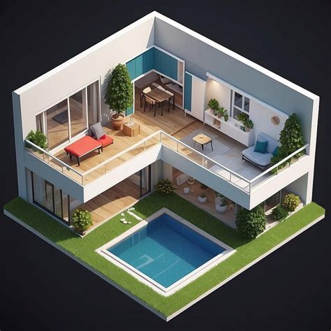 3d Rendering House Premium Ai Generated Image