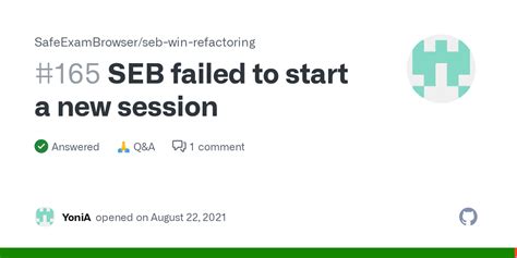 Seb Failed To Start A New Session · Safeexambrowser Seb Win Refactoring