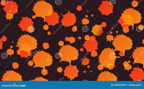 Splash Pattern With Orange And Yellow On Black Background Stock Vector