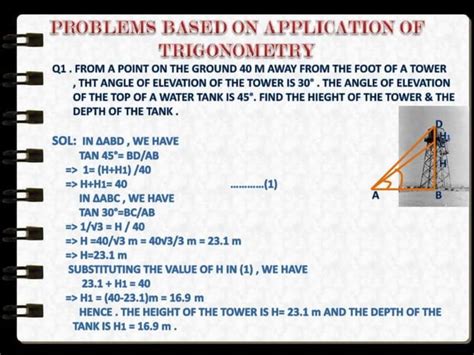 Application Of Trigonometry Pptx