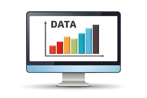 flat vector of isolated computer screen bar graph with data concept a clean design highlighting
