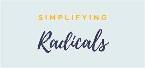 Fun Challenging Simplifying Radicals Worksheet The Teach Simple Blog