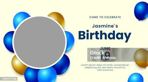 생일 초대장 템플릿입니다 풍선이 있는 생일 파티 카드 디자인입니다 벡터 개념에 대한 스톡 벡터 아트 및 기타 이미지 개념 개체 그룹 공휴일 Istock