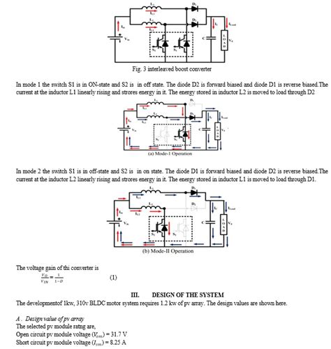Pv Fed Interleaved Boost Converter For Bldc Motor
