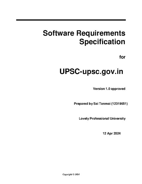 Cse Case Study Software Requirements Specification For UPSC Upsc Gov Version Approved