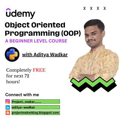 aditya wadkar on linkedin python programming objectorientedprogramming freecourse udemy…