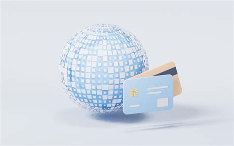 Premium Photo Digital Data Sphere With Bank Card 3d Rendering