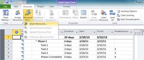 Share A Resource Pool Across Multiple Projects In Microsoft Project