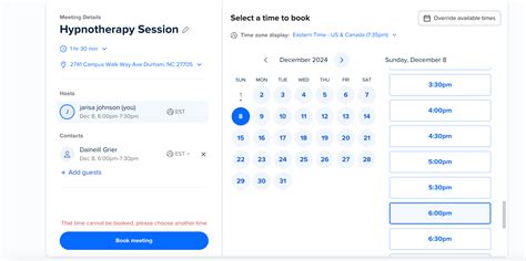 That Time Cannot Be Booked Please Choose Another Time Error Message