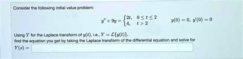 Solved Consider The Following Initial Value Problem Y”9y2t0