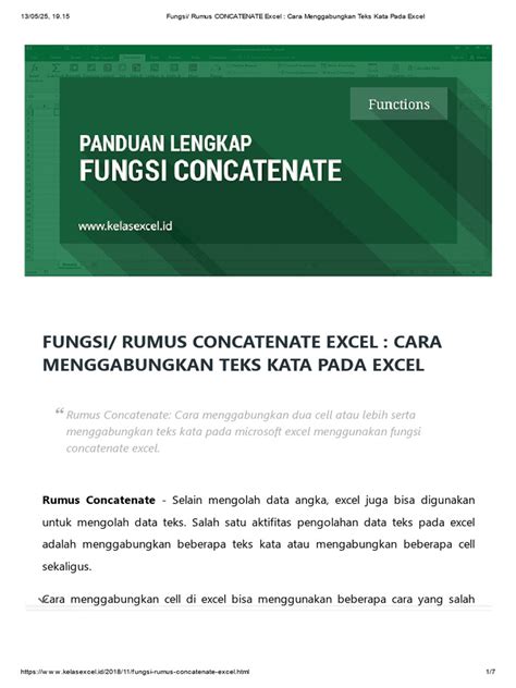 4 Fungsi Rumus Concatenate Excel Cara Menggabungkan Teks Kata Pada