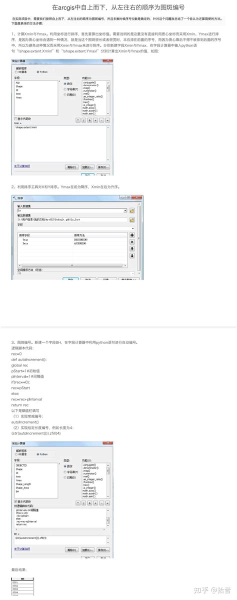 arcgis 中自上而下，从左往右的顺序为图斑编号 知乎