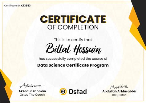 Completion Certificate Billal Hossain Ostad