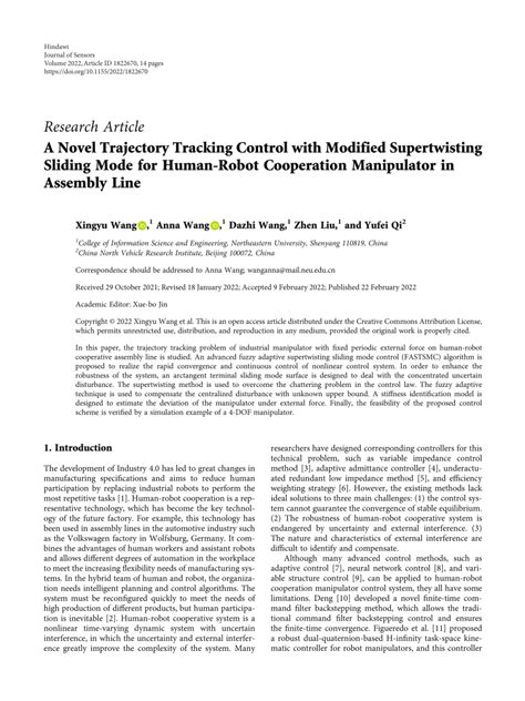 Pdf A Novel Trajectory Tracking Control With Modified Supertwisting
