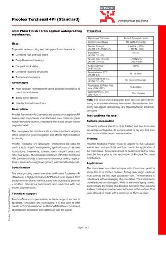 Fosroc Proofex TorchSeal PI Standard At Best Price In Siliguri