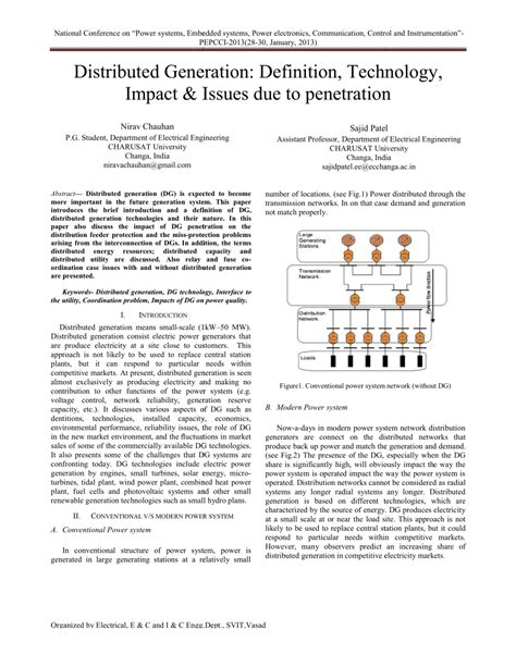 Pdf Distributed Generation Definition Technology Impact And Issues