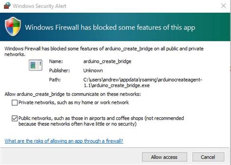 Windows Firewall Etc Cloud Editor Arduino Forum