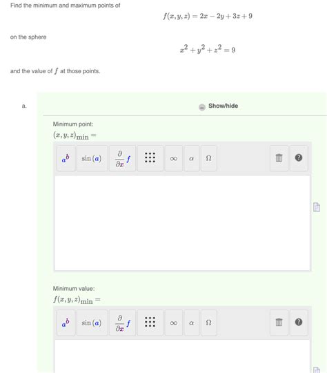 Solved Find The Minimum And Maximum Points Of Chegg