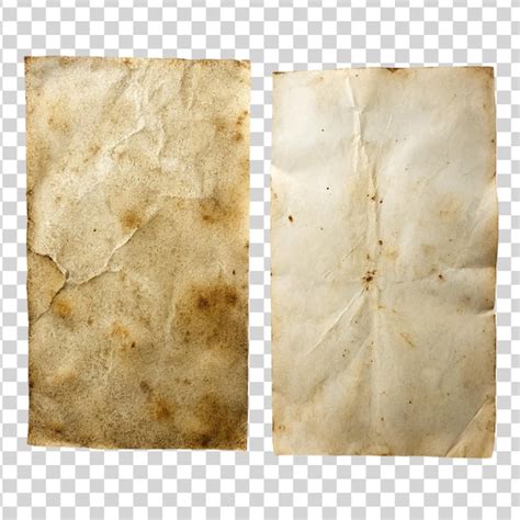 투명한 배경에 고립 된 오래된 종이 시트 은 종이 질감 프리미엄 Ai 생성 Psd