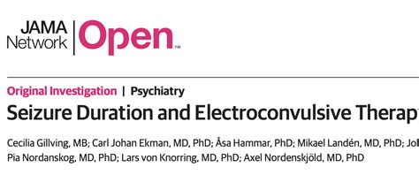 Seizure Duration And Ect Remission Registry Study From Sweden