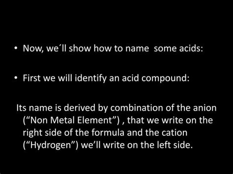 ACIDS Inorganic Binary Compounds Writing And Naming PPT