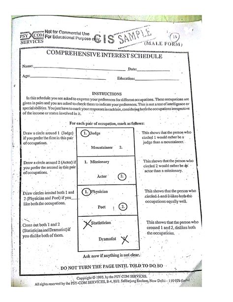 Cis Questionnaire Clinical Psychology Studocu