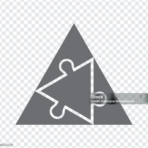 회색의 간단한 아이콘 삼각형 퍼즐 세 가지 요소의 간단한 아이콘 퍼즐과 웹 사이트 디자인 응용 프로그램 Ui에 대한 투명한 배경을 중심으로합니다 Eps10 0명에 대한 스톡