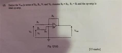 Solved D Derive The Voul In Terms Of R2r1v1 And V2