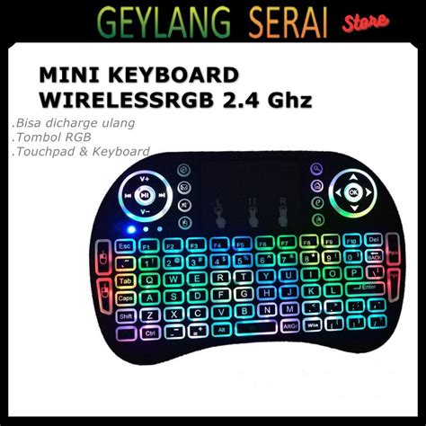 Jual Mouse Wireless Mini Keyboard Rgb 2 4ghz Dengan Touch Pad Taffware I8 Shopee Indonesia