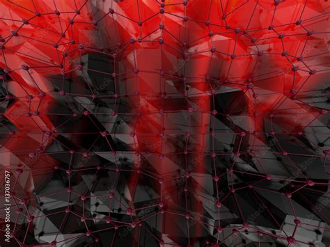 distorted low poly backdrop with sharp lines 3d rendering stock