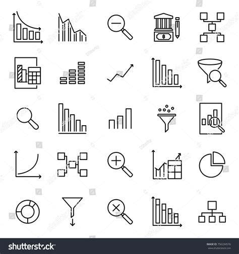 Set Analytic Thin Line Icons High Stock Vector Royalty Free 756334576 Shutterstock