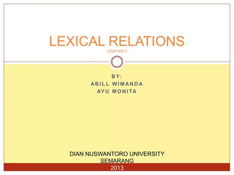 Lexical Relations In Semantic Pptx Genealogy And Ancestry Hobbies