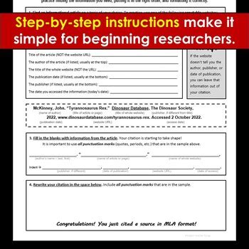 Citing Sources In MLA Format Print Digital By English Teacher Mommy